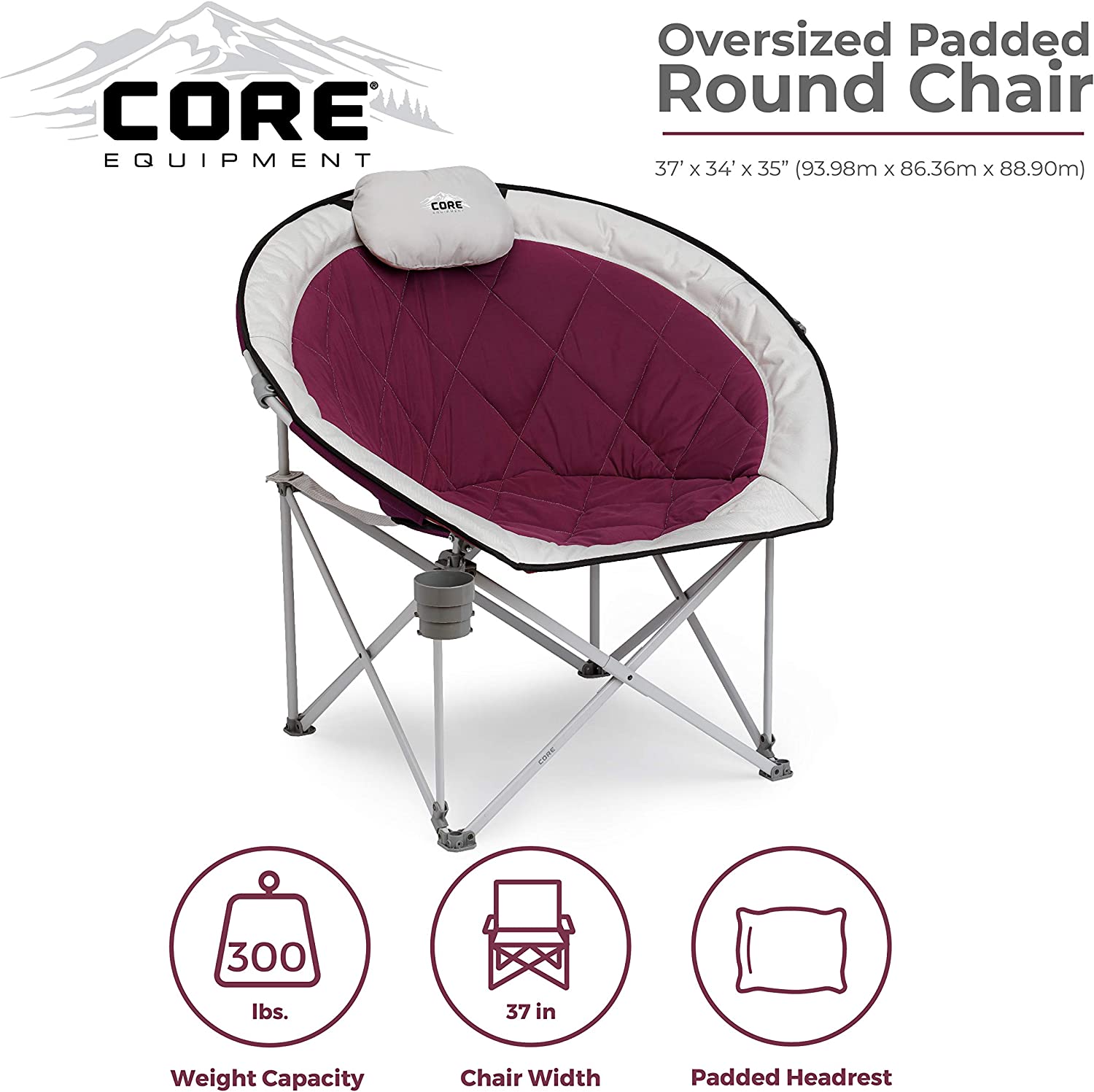 CORE Oversized Padded Round Chair outdoorlife.ae